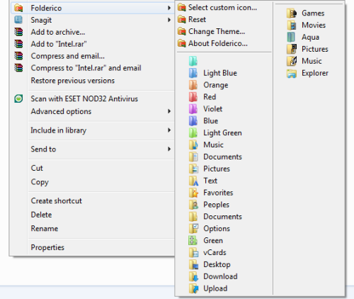 Add color, change Windows 7 folder icons with Folderico
